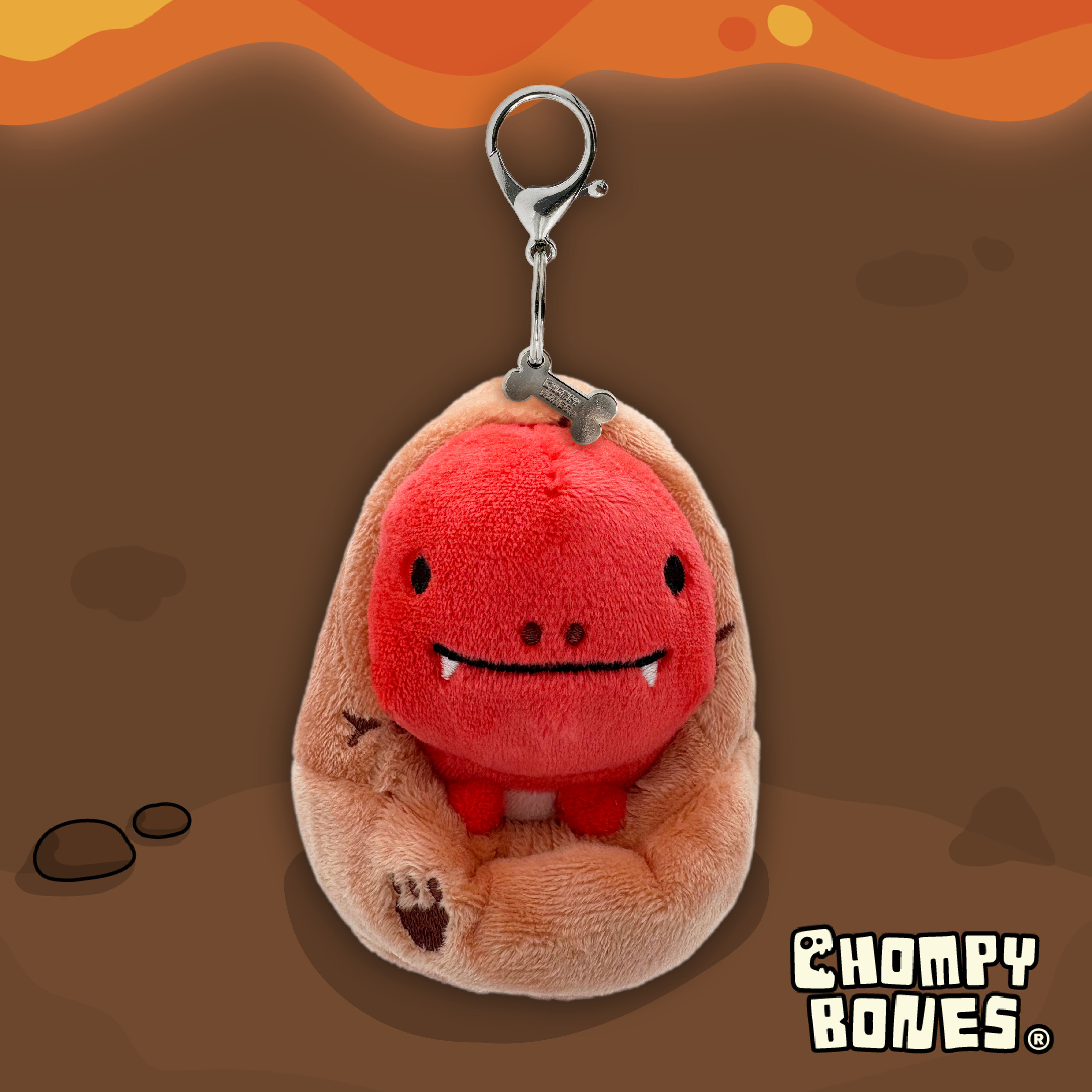 Rexy Dino Egg Plush Keychain | Baby T. rex Toy by Chompbones – Thinklery